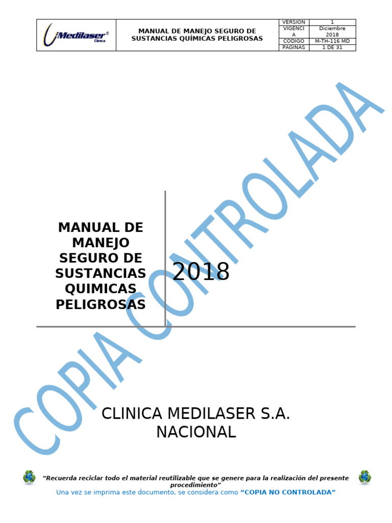 Manual de Manejo Seguro de Sustancias Químicas Peligrosas | PDF | Combustión | Agua