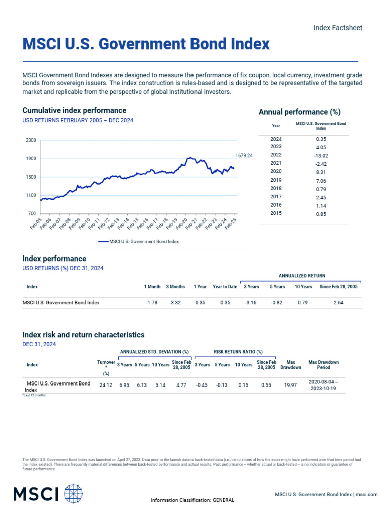MSCI U.S. Government Bond Index Overview | PDF | Bonds (Finance ...