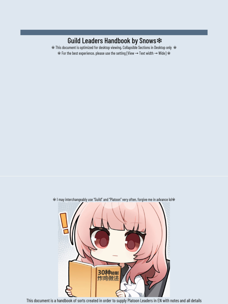 GFL2 - Platoon Leaders Handbook by Snows? | PDF