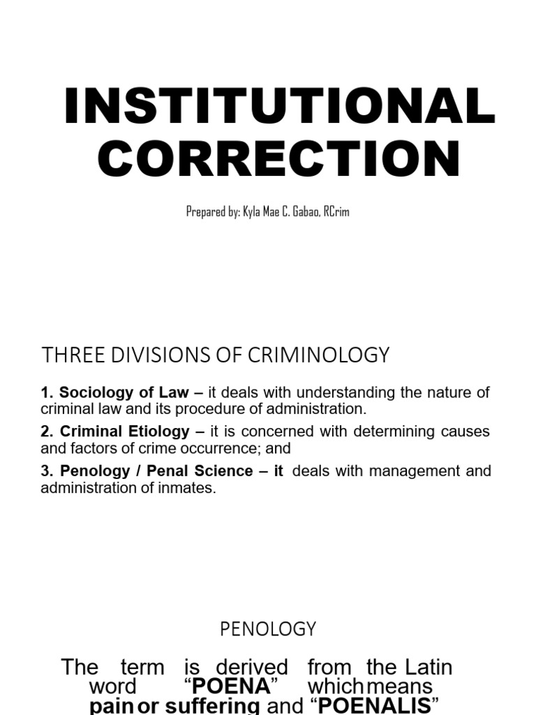 Overview of Institutional Corrections | PDF | Prison | Crimes