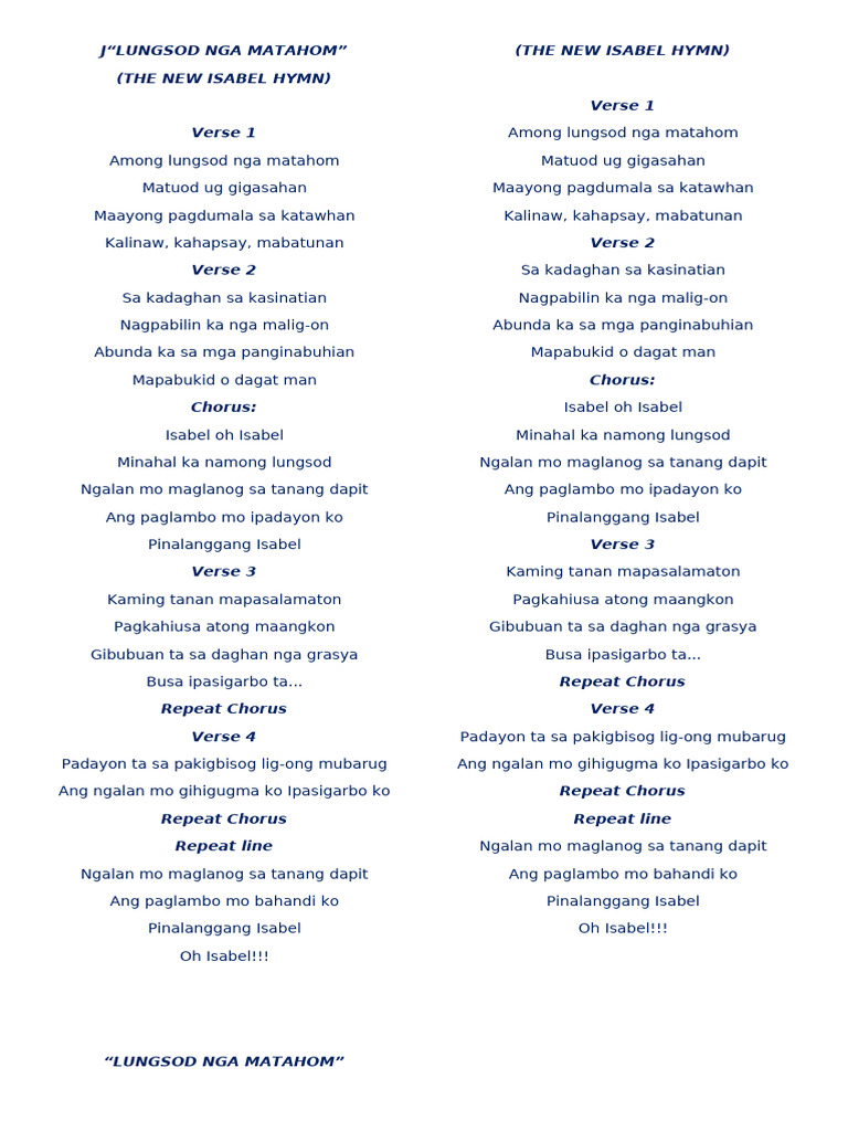 Isabel Hymn | PDF