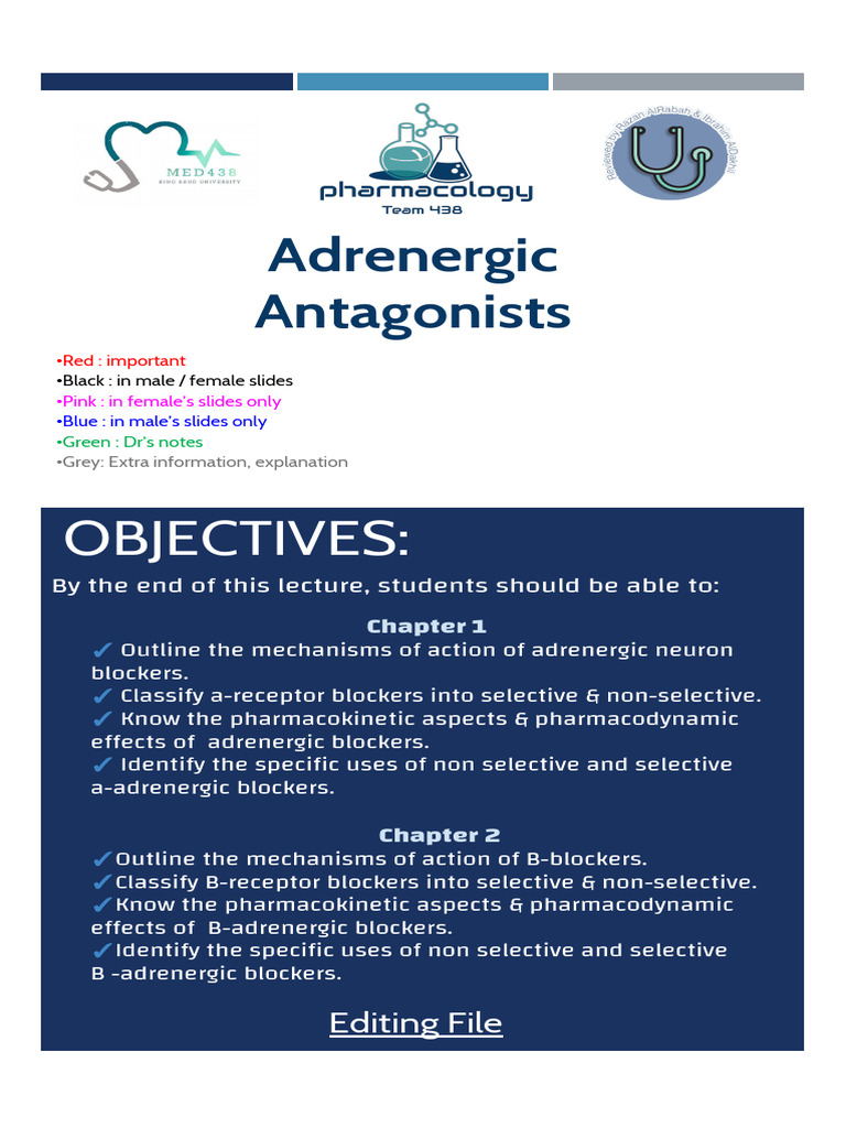 1&2 - Adrenergic Antagonists | PDF | Hypertension | Medical Specialties