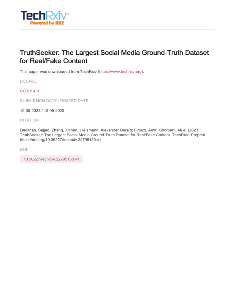 TurthSeeker The Largest Ground Truth Social Media Dataset For RealFake ...