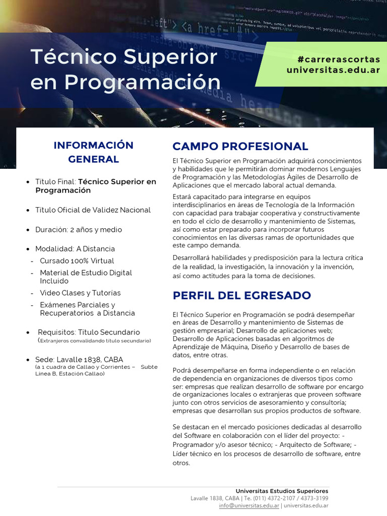Técnico Superior en Programación Online | PDF | Ingeniería de software ...