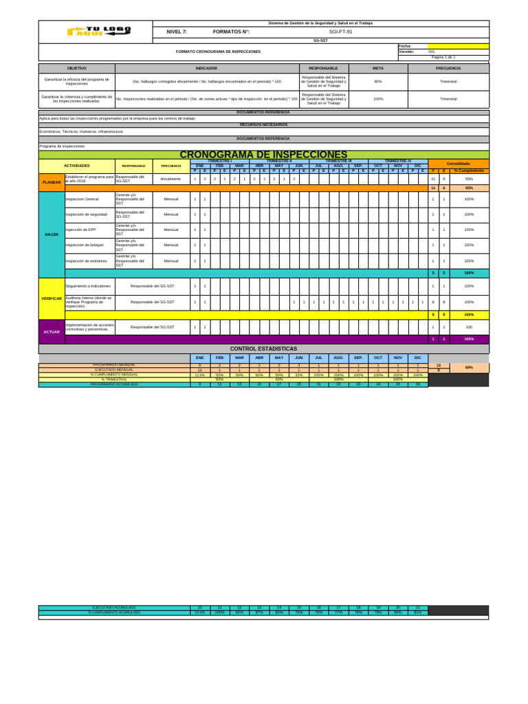 SGI-FT-91 Formato Cronograma de Inspecciones | PDF