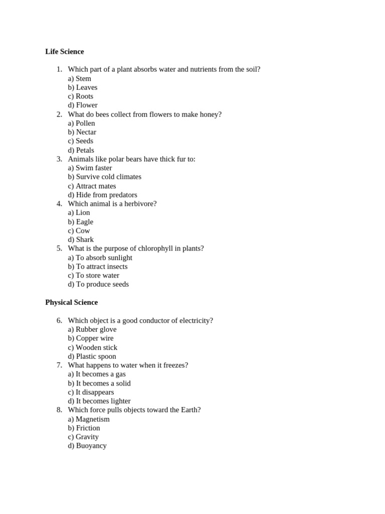 Pimso-Science Questions | PDF | Earth | Oxygen
