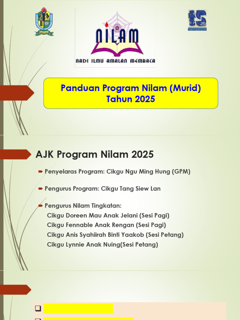 Panduan Murid (Nilam 2025) | PDF