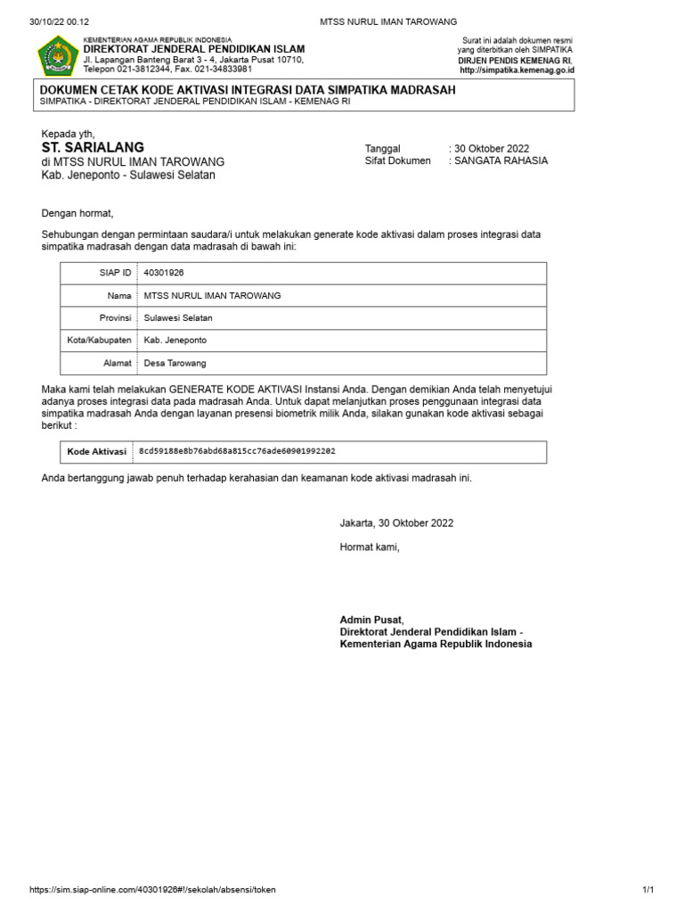 Kode Aktivasi Masook Simpatika | PDF