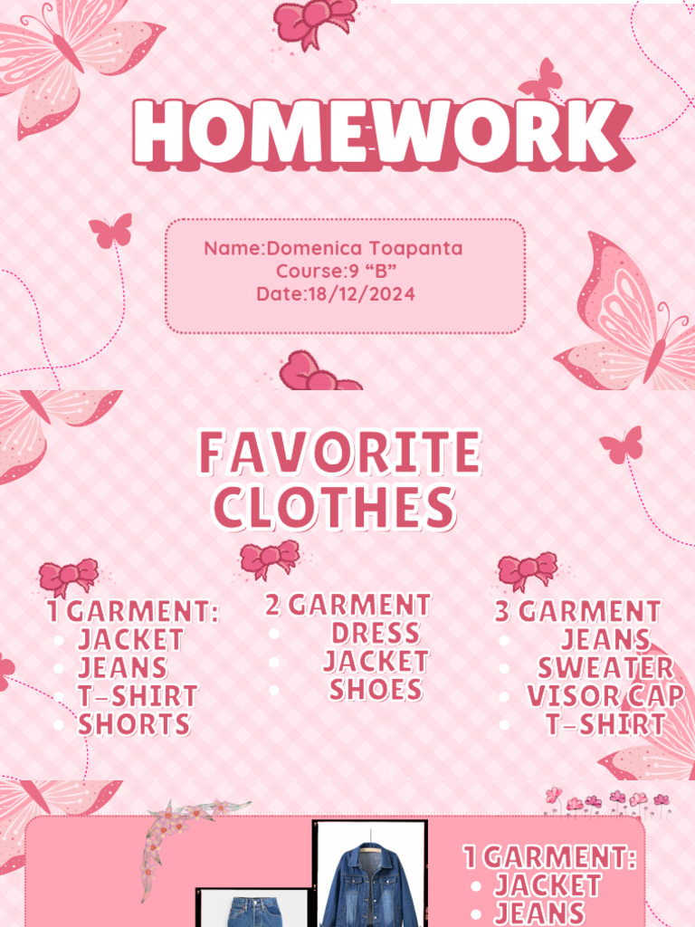 Favorite Clothes List for Homework | PDF
