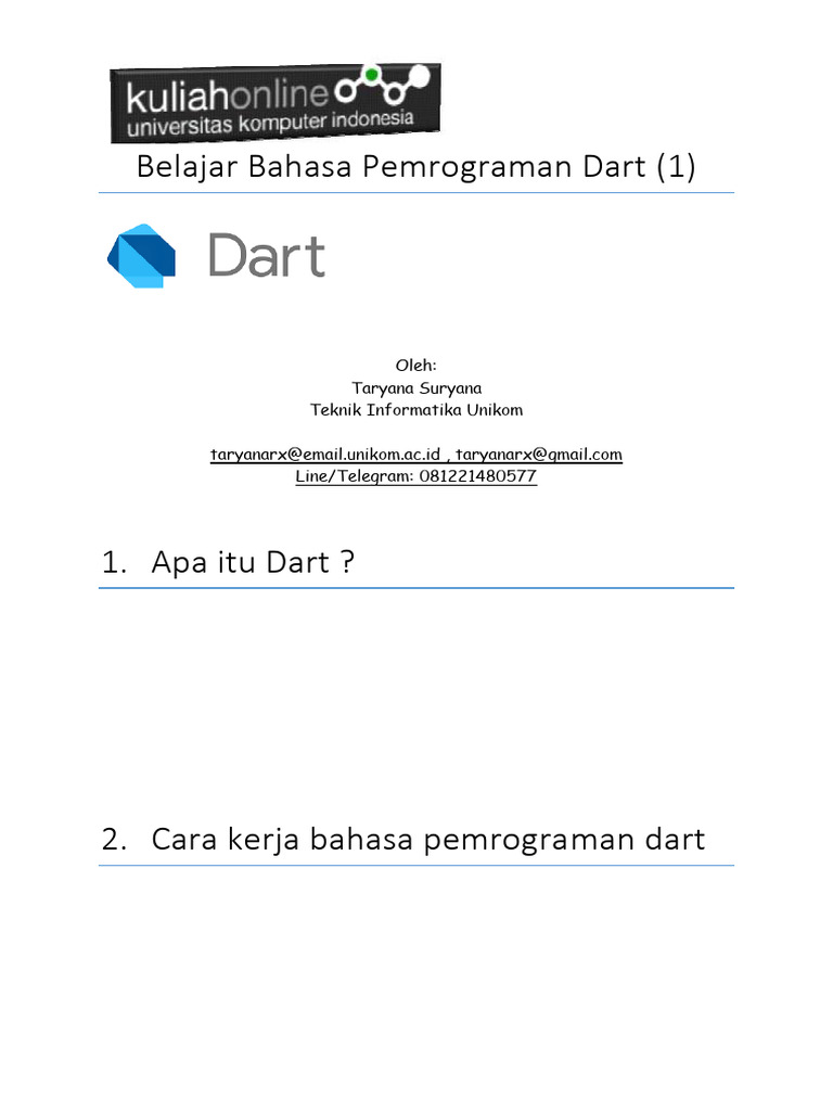 Panduan Dasar Belajar Dart | PDF