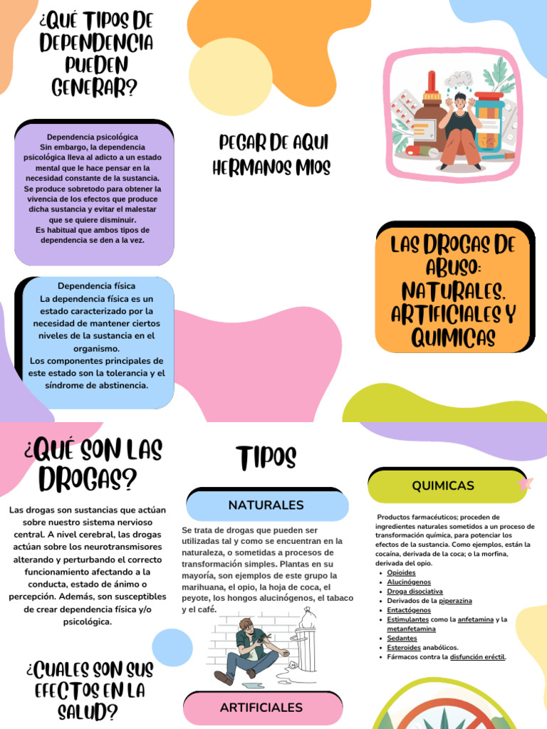 Folleto Triptico Actividades Infantiles Organico Multicolor | PDF | Drogas | La dependencia de ...