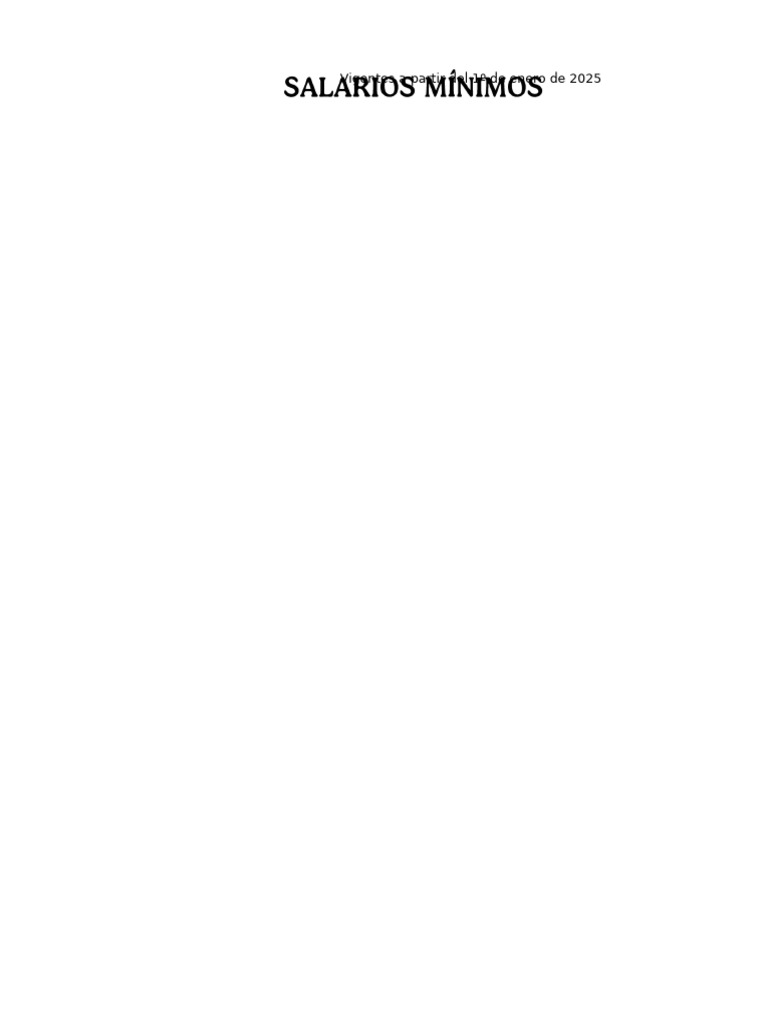 Tabla de Salarios M Nimos 2025 | PDF