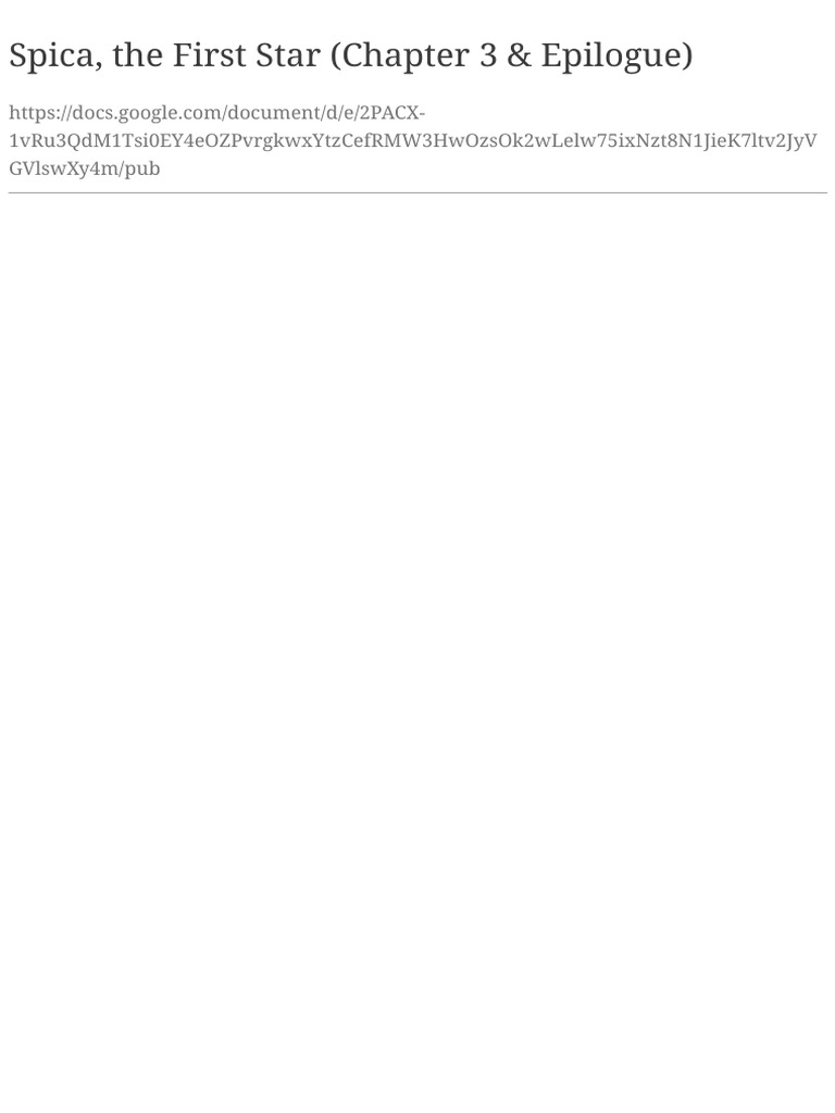 Spica, The First Star (Chapter 3 & Epilogue) + | PDF | Envelope | Brain ...