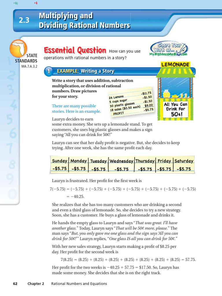 Multiplying and Dividing Rational Numbers | PDF | Multiplication ...