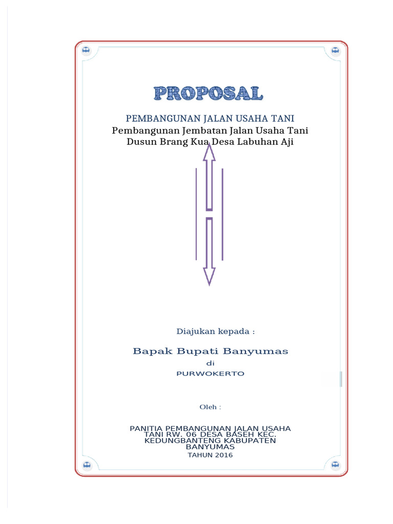 Proposal-Permohonan-Jalan-Usaha-Tani Lab. Aji Badas | PDF