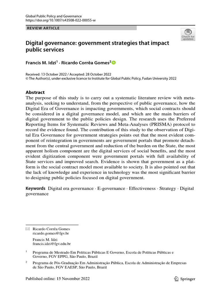 Digital Governance Government Strategies | PDF | Governance | E Government