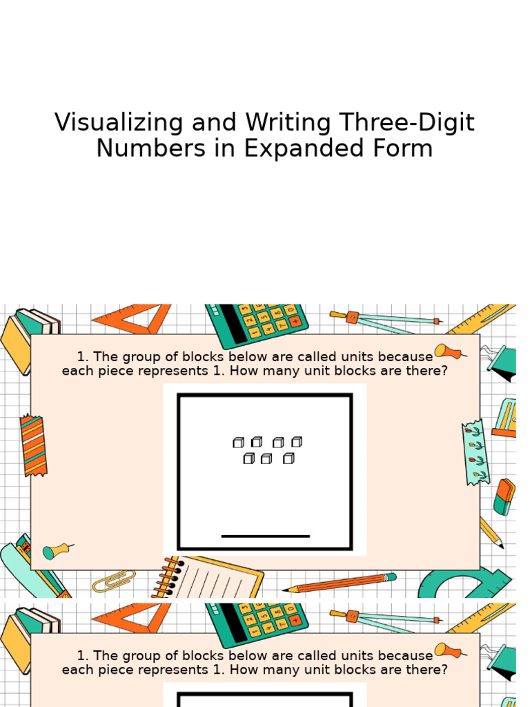 Visualizing and Writing Three-Digit Numbers in Expanded Form | PDF
