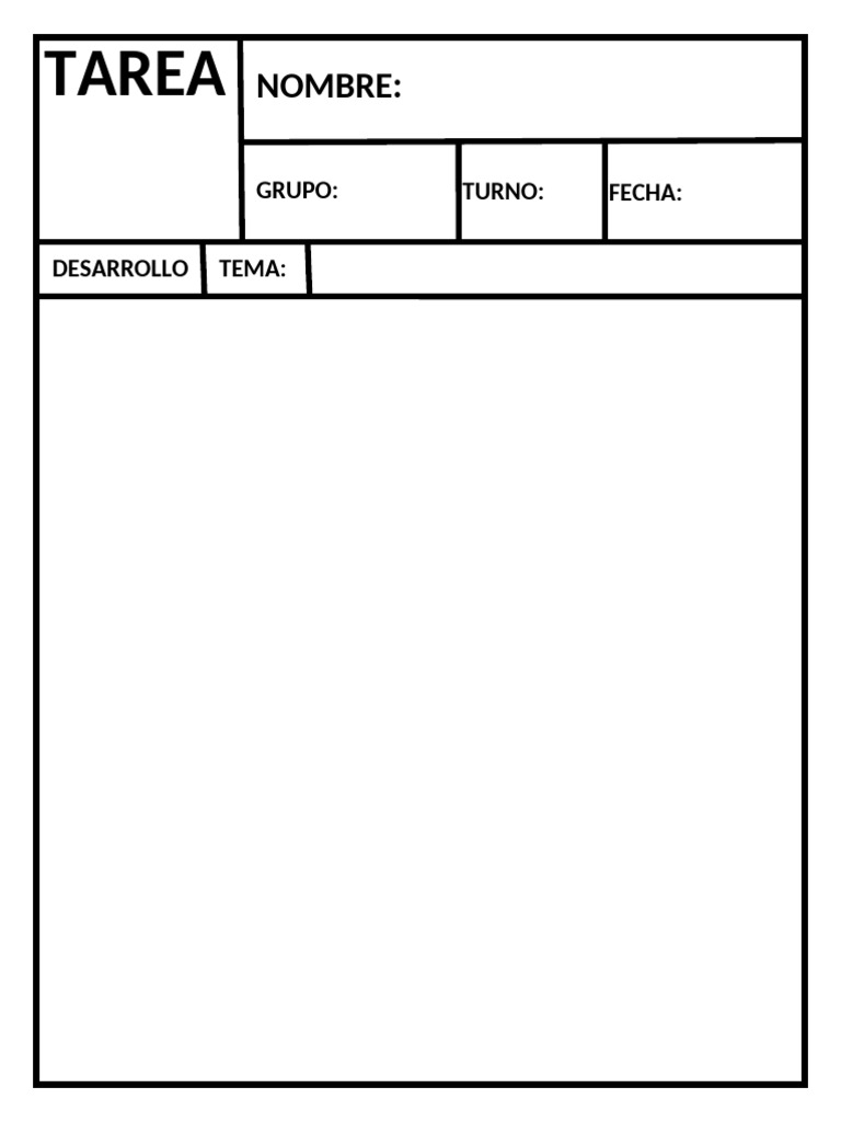 Formato Tareas | PDF