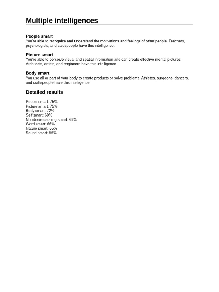 Multiple Intelligences | PDF