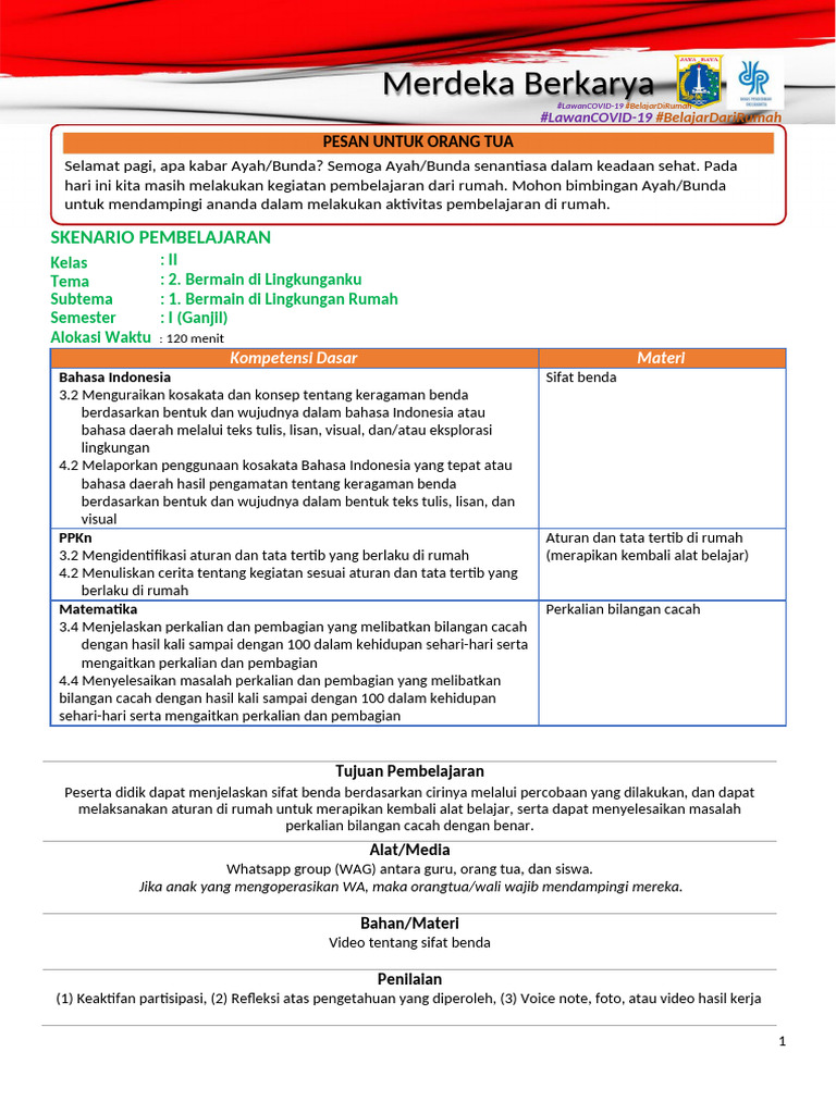 Merdeka Berkarya: Skenario Pembelajaran | PDF