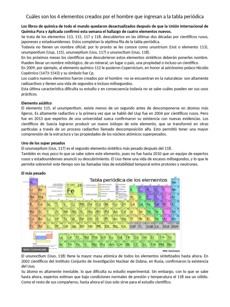 Cuáles son los 4 elementos creados por el hombre que ingresan a la ...