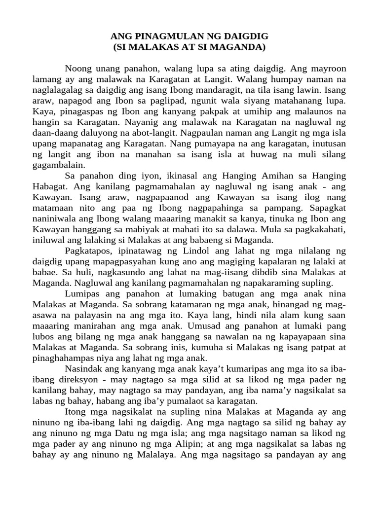 ANG PINAGMULAN NG DAIGDIG-white | PDF