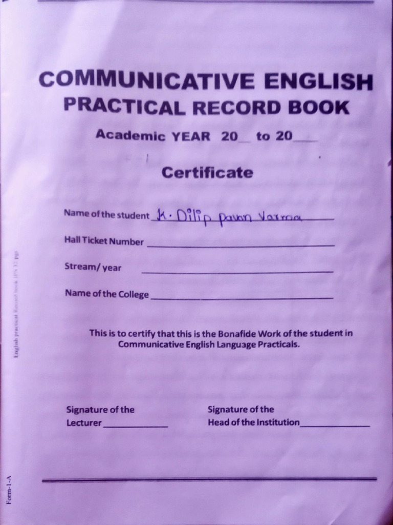 English Practical Record Book | PDF