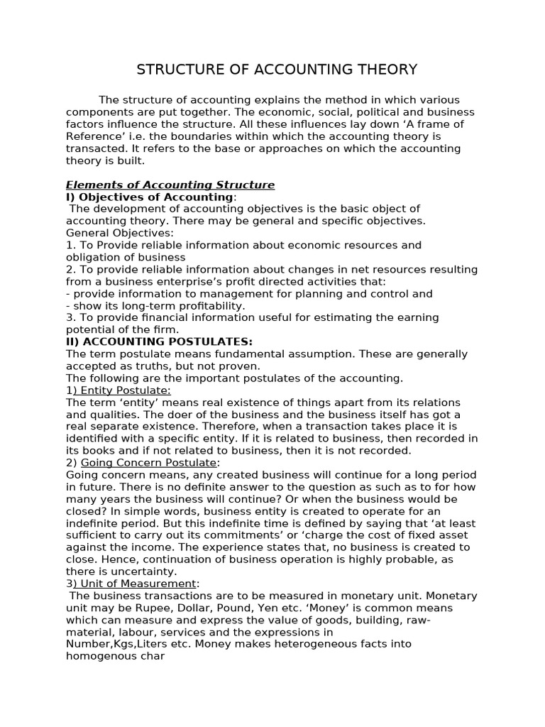 Understanding Accounting Theory Structure | PDF | Equity (Finance ...