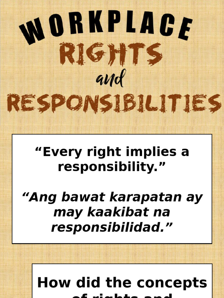 Work Immersion 3 (Workplace Rights and Responsibilities) | PDF ...