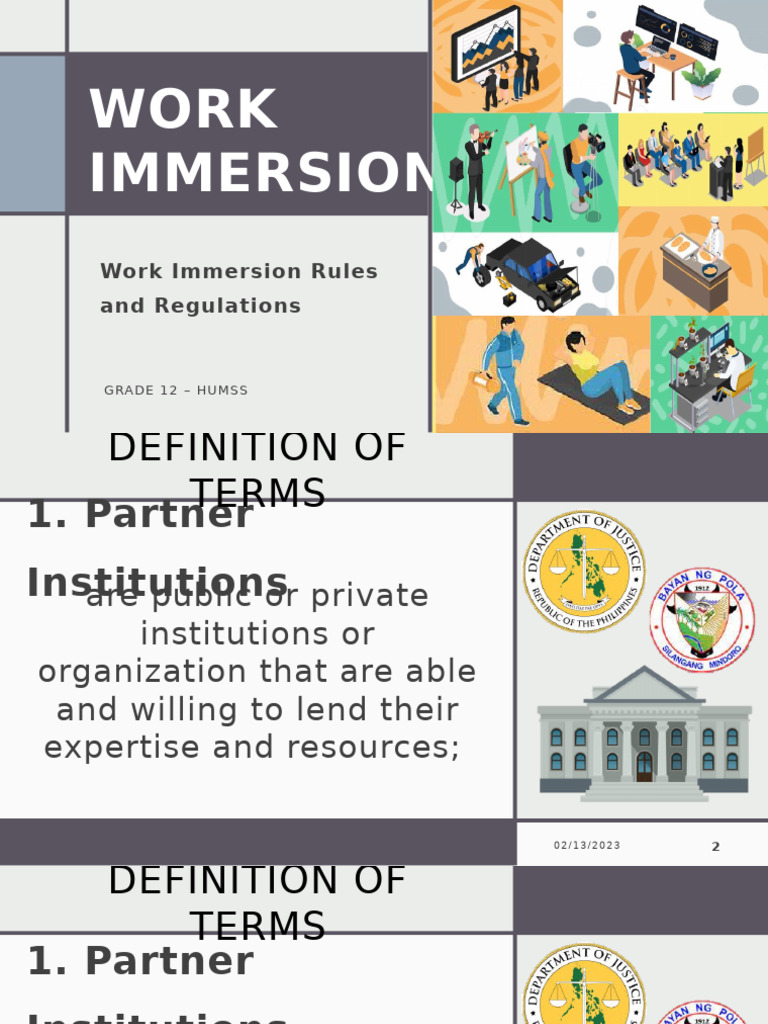 Work Immersion Guidelines for Grade 12 | PDF