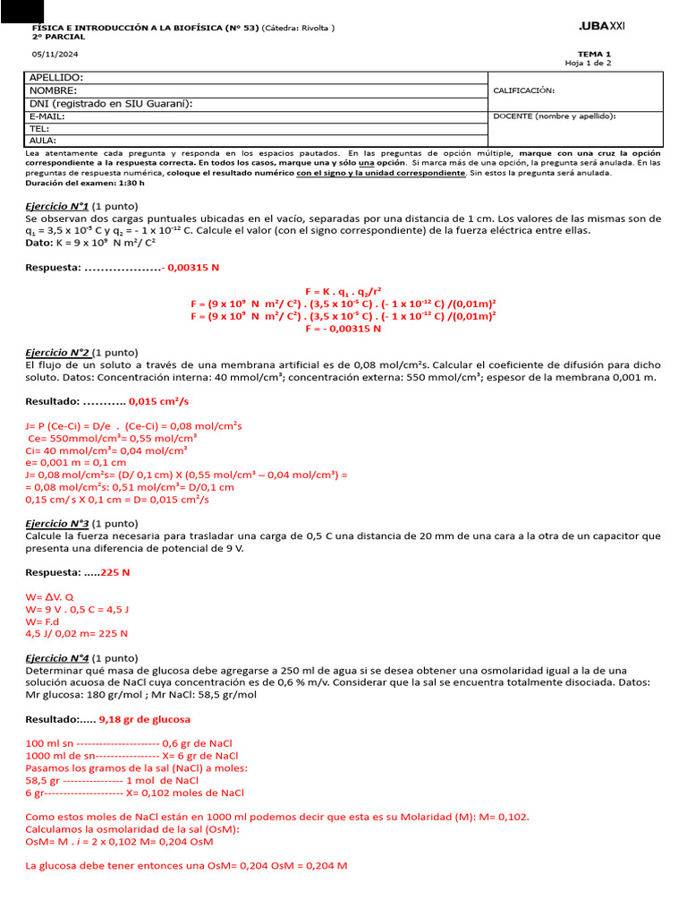 2p 2c 2024 t2 Clave | PDF | Solución acuosa | Concentración