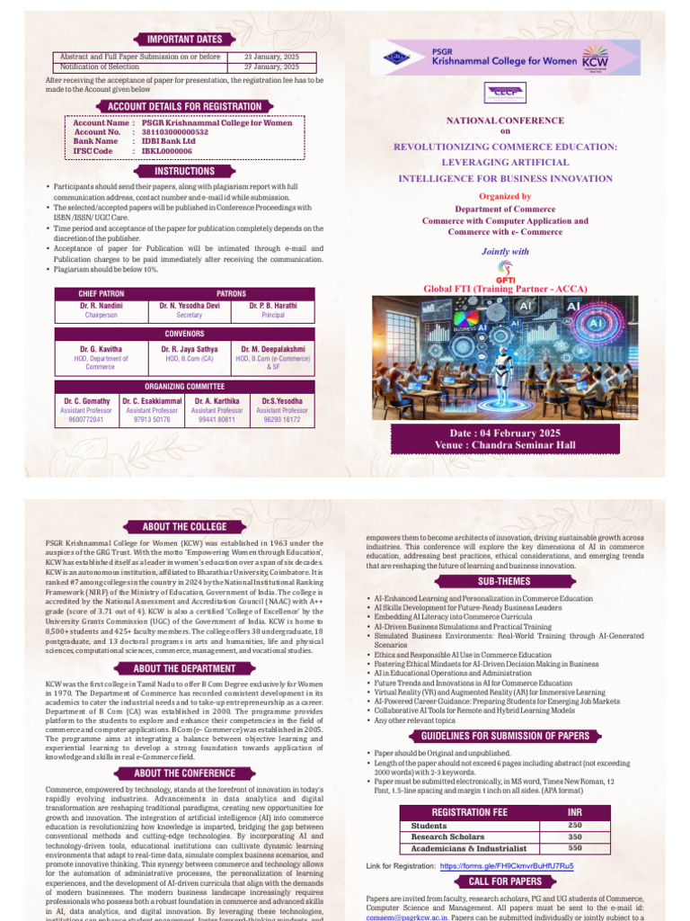 REVOLUTIONIZING COMMERCE EDUCATION Invitation Gomathi Mam | PDF ...