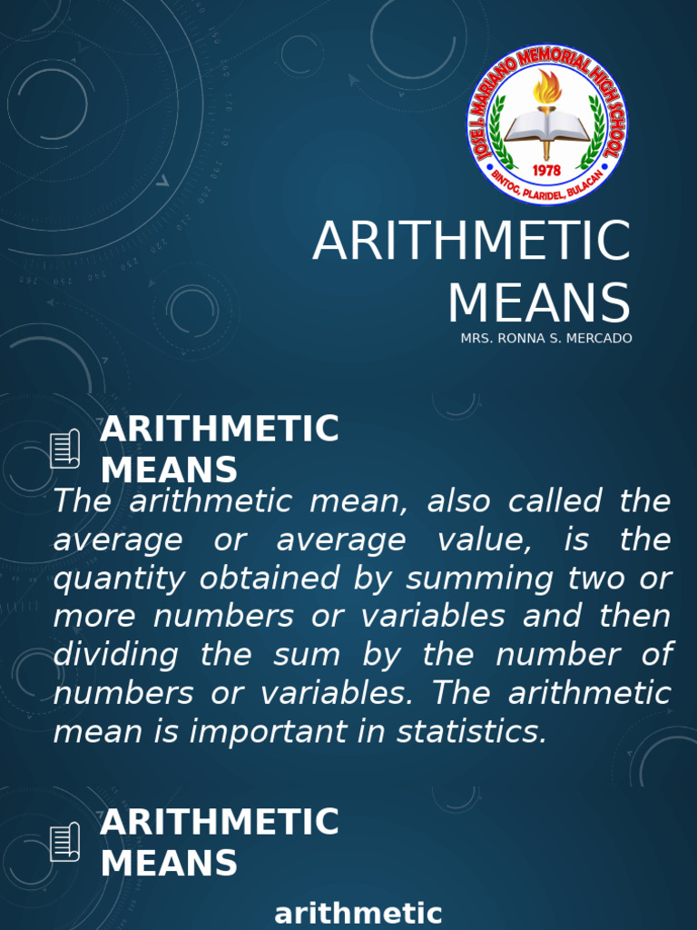 Arithmetic Means | PDF