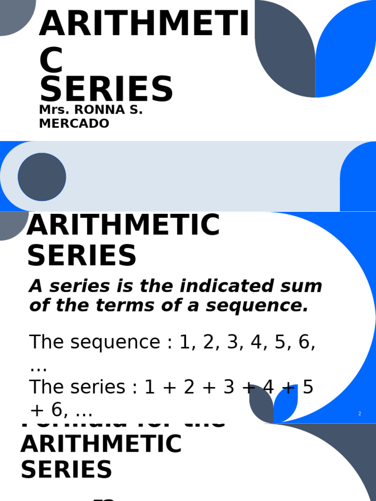 Arithmetic Series | PDF