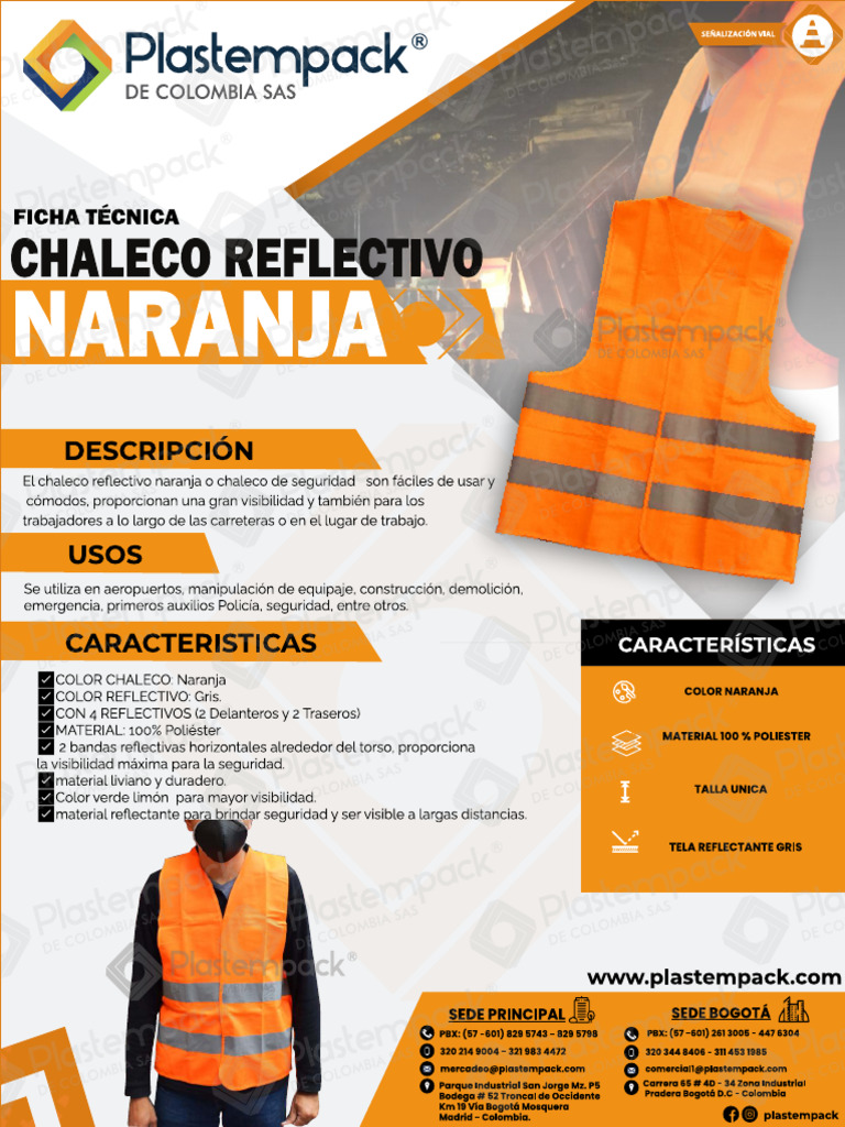 2.ficha Tecnica Chaleco Reflectivo Naranja 1 | PDF