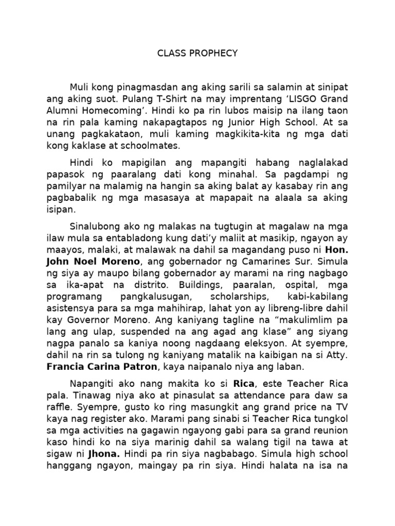 CLASS PROPHECY | PDF
