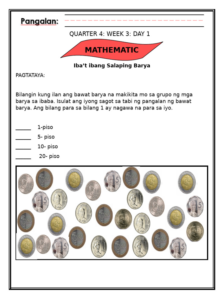 Worksheet Math Q4 Week3 | PDF