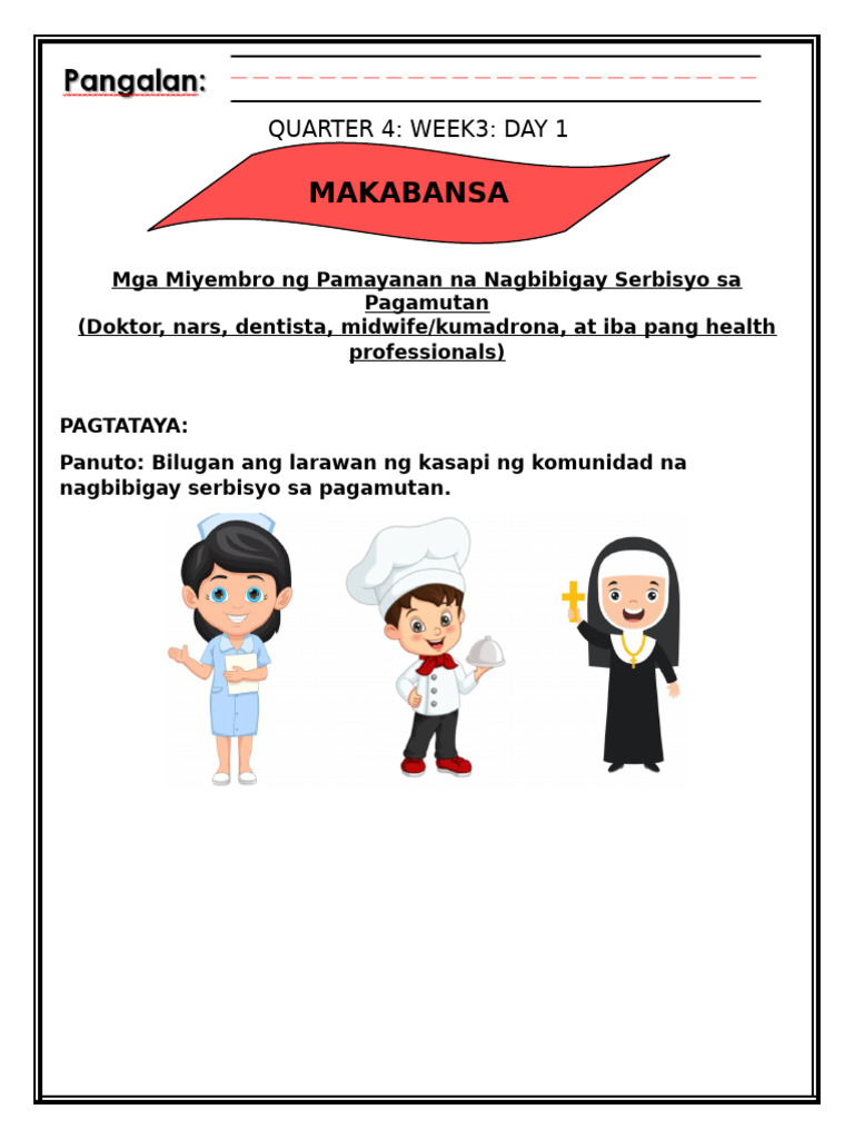 Worksheet Makabansa Q4 Week3 | PDF