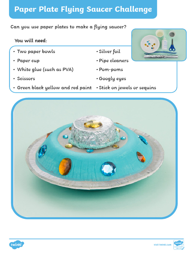 Paper Plate Flying Saucer Craft Guide | PDF