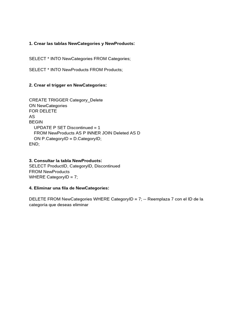 Triggers Practica | PDF