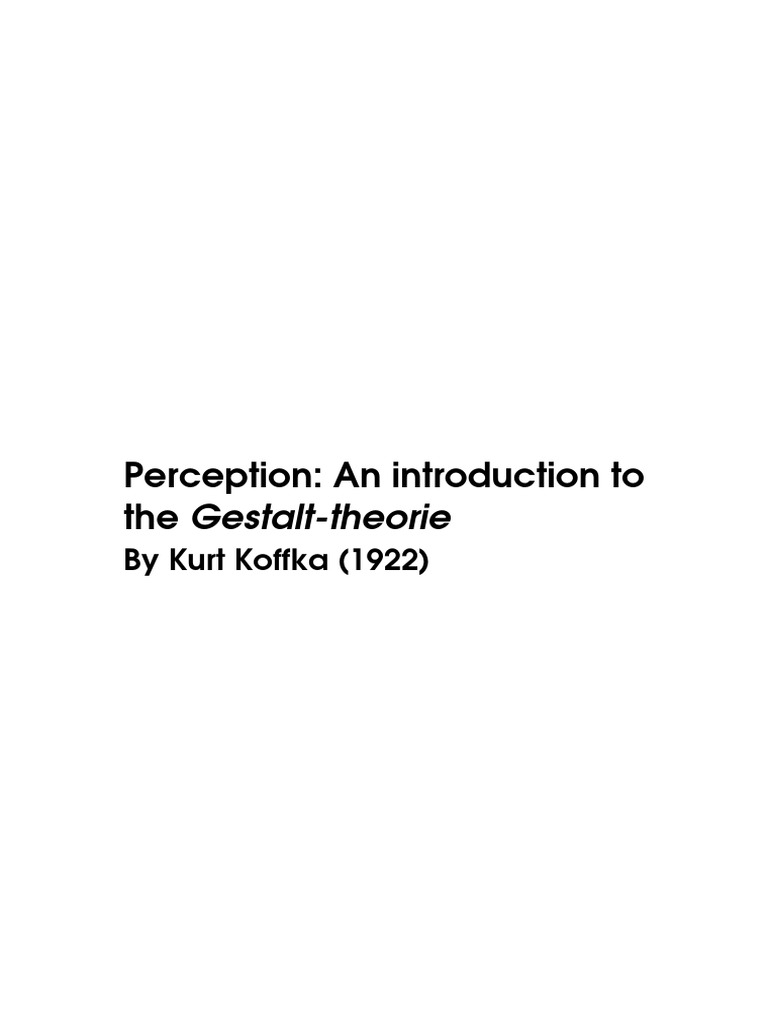 Perception An Introduction To The Gestalt | PDF | Perception | Epistemology