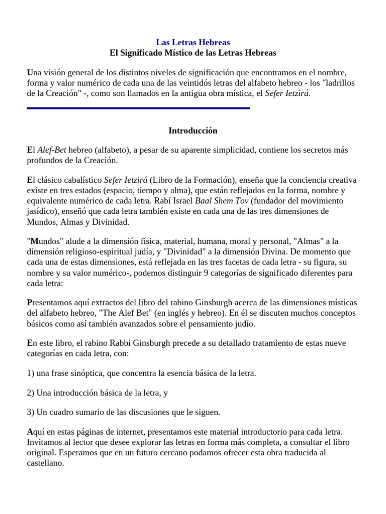Las Letras Hebreas | PDF