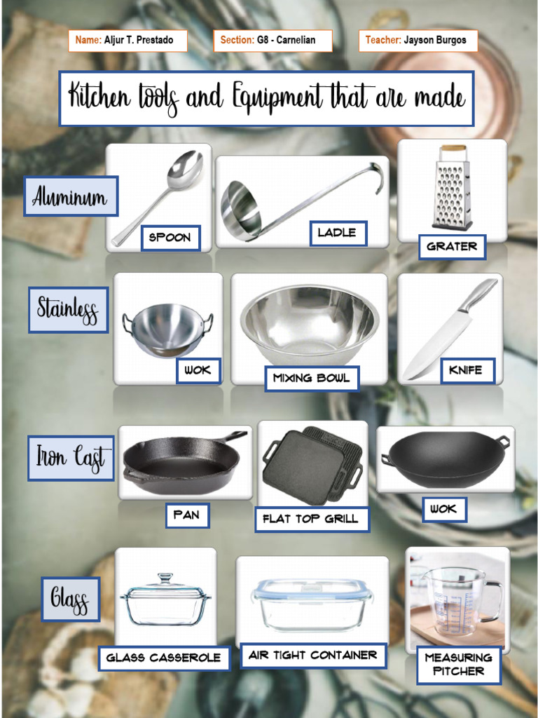 Kitchen Tools and Equipment That Are Made | PDF