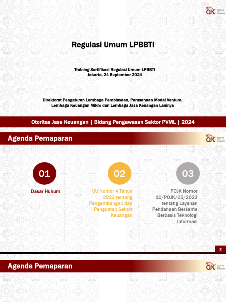 Bahan Tayang Training AFPI - OJK DPPL - 20240924 | PDF