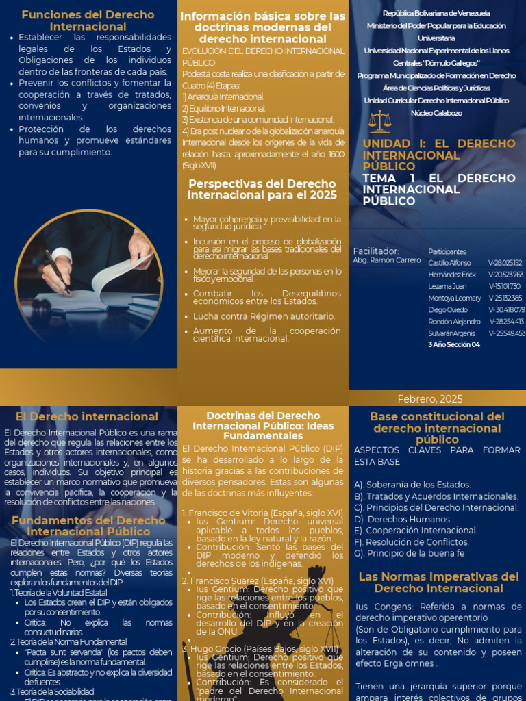 Triptico Derecho Internacional | PDF | Ley internacional | Ciencias Políticas