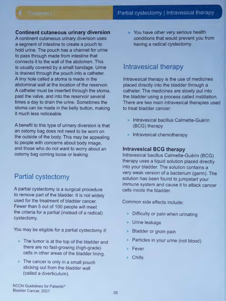 4 Treatment Partial Cystectomy - Intravesical Therapy | PDF | Radiation ...