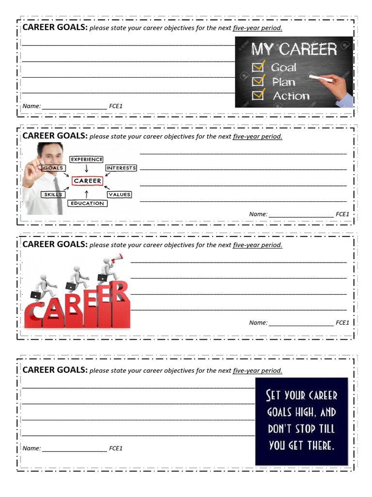Five-Year Career Goals Template | PDF