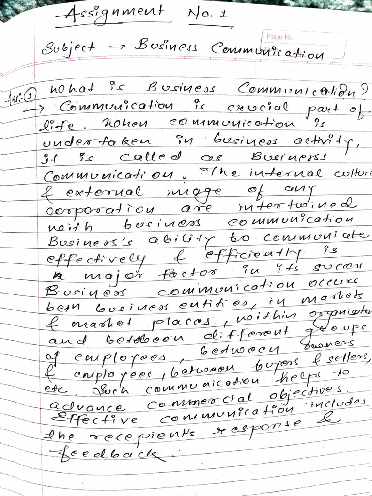 Business Communication Assignment No.1 | PDF