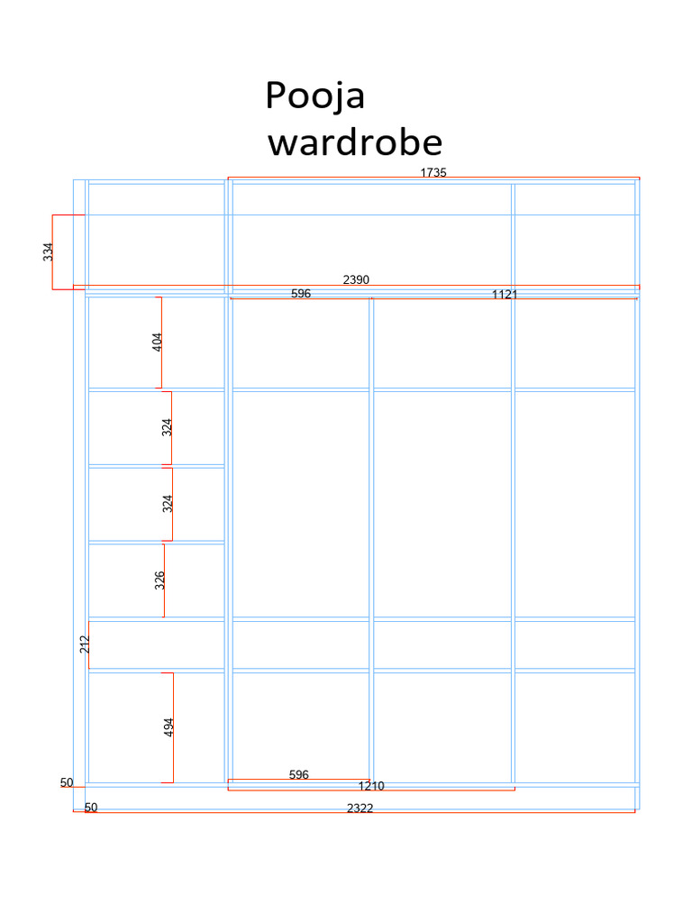 Pooja Wardrobe Mesurement | PDF