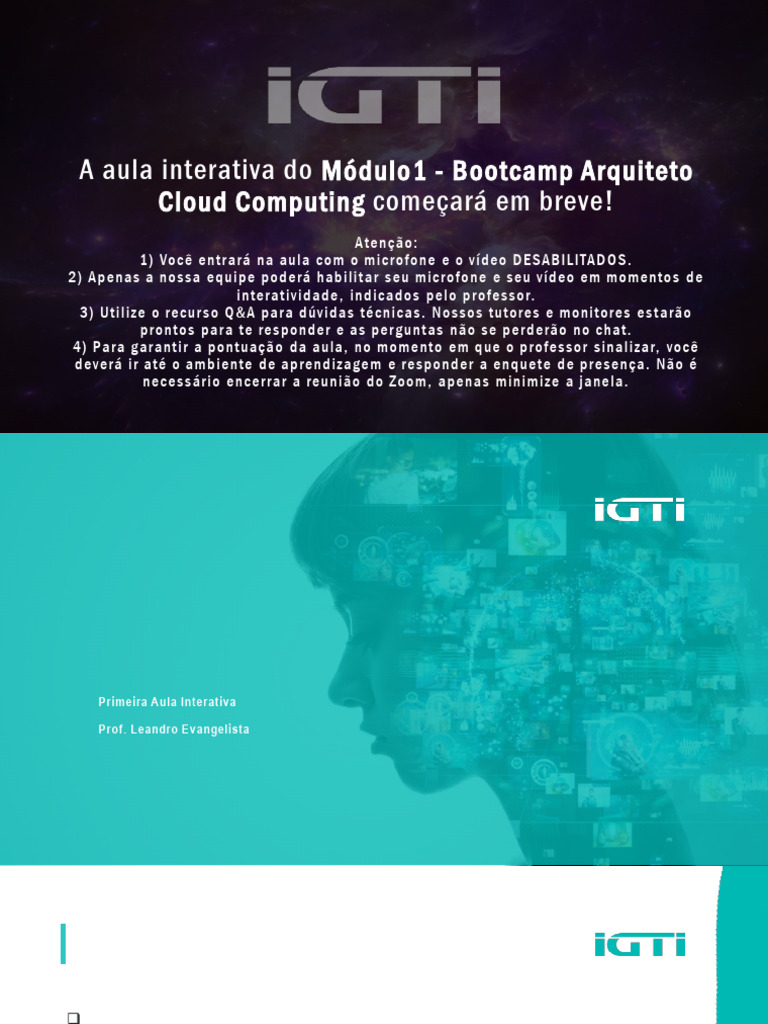 Slides Da Primeira Aula Interativa - Módulo 1 - Bootcamp Arquiteto Cloud Computing | PDF ...
